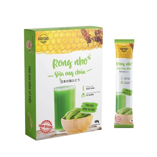 Bột Rong Nho Sữa Ong Chúa Namiso – Hộp 15 gói 60g - Namiso